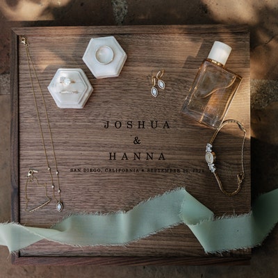 Wedding Memory Box Custom Engraved Wood Storage Box for Photos Cards ...