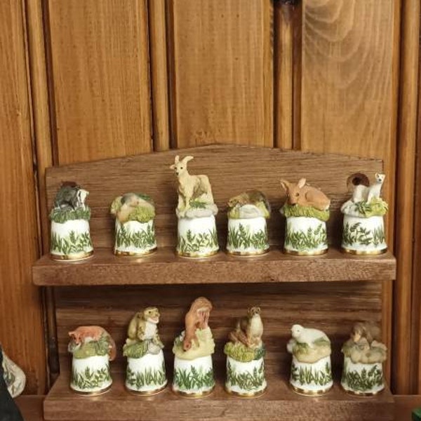 48pc Wooden Thimble Display Rack ( Mahogany Finish ) - Etsy UK