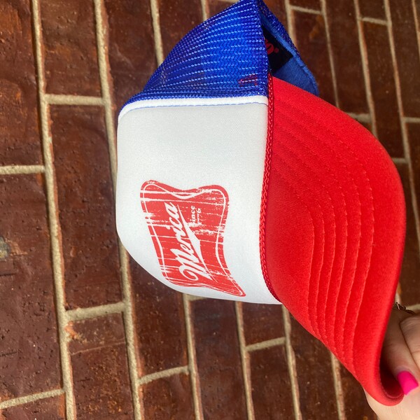 Trucker Hat, 4th of July Hat, Independence Day, Party Hat, Merica Hat ...