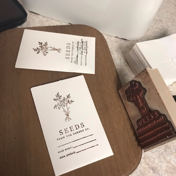Custom Seed Packet Stamp | Wildflower Seed Stamp | Seed Labeling Stamp ...