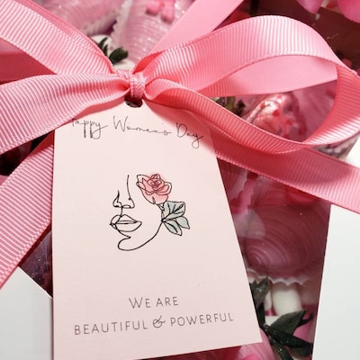 Happy Women's Day Printable Gift Tag Minimalist 1.5x2.5, 2x3.5 ...