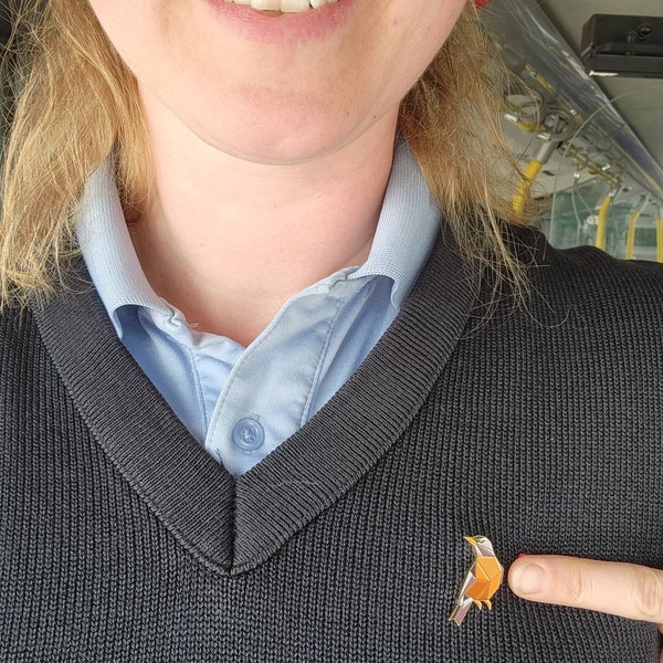 American Robin Enamel Pin,enamel Pin,robin Pin,american Robin,origami ...