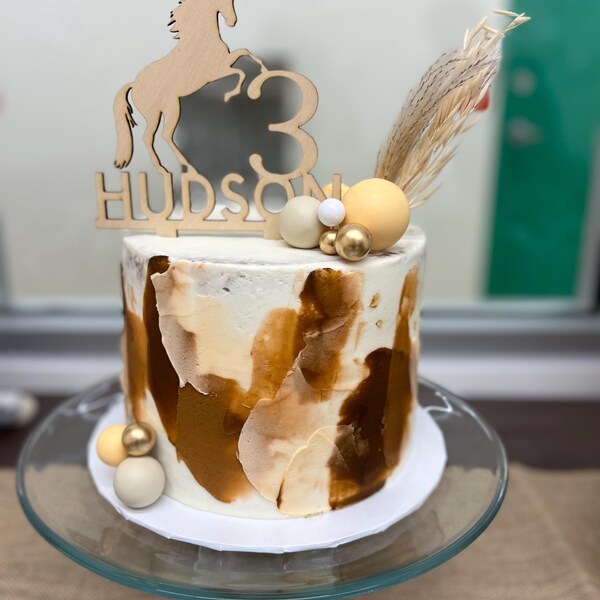 Cowboy Cake Topper, Birthday Cake Topper, First Rodeo Birthday Cake ...