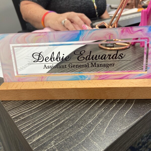Desk Plaque, Name Plate for Desk, Personalized Acrylic Gift, Custom ...