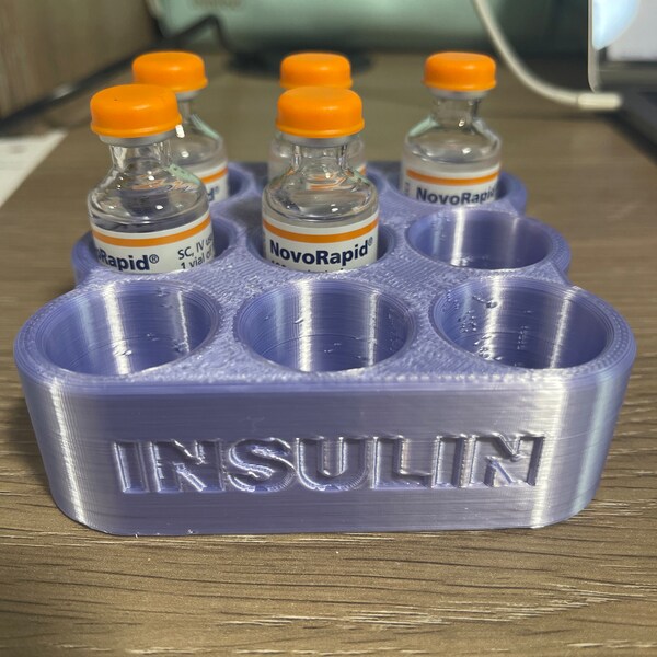 Insulin Vial Holder - 3D Printed - Storage - Visual Amount - Medication ...