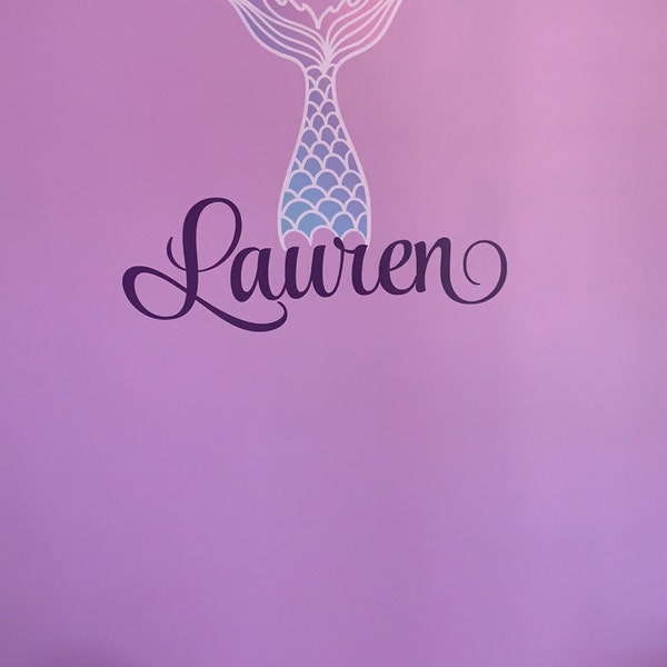 Name Wall Decal Name Mermaid Wall Decal - Custom Name Mermaid Tail Wall ...