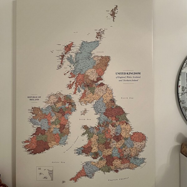 United Kingdom Map With Pins Personalized England, Wales, Scotland ...