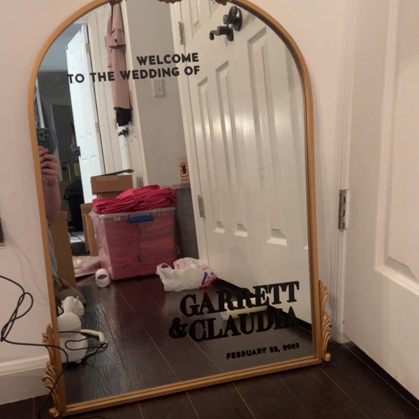Custom Wedding Mirror Decal, Shower, Parties, Events, Personalized ...