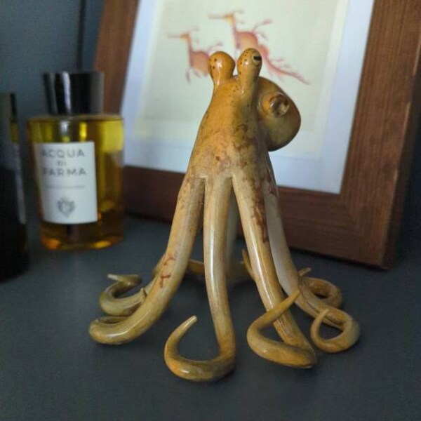 Handmade Tabletop Ceramic Octopus Sculpture reef Rider is the Perfect ...