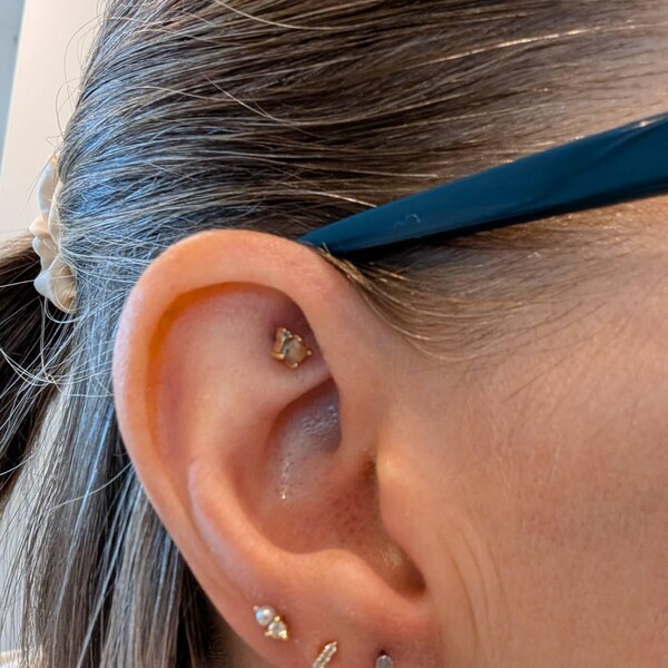 NEW ‣ Dido 14K Solid Gold Bead Charm Double Chain Attachment • 14K Gold ...