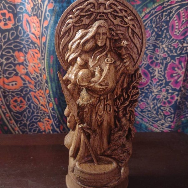 Danu Wooden Statue, Irish Mythology , Irish Goddess Statue, Danu ...
