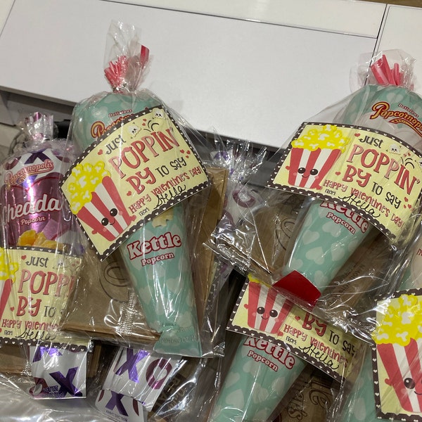 PRINTABLE Just POPPIN' BY to Say Happy Valentine's Day! Tag | Instant ...