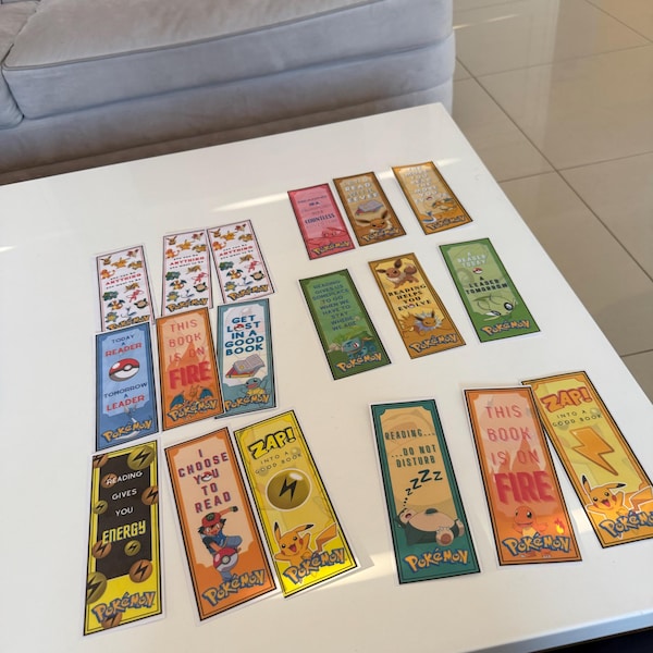 Printable Pokemon Bookmarks | Kids Bookmarks | 18 Styles | PDF Format ...
