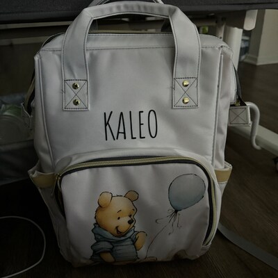 Personalized Winnie the Pooh Diaper Bag Backpack With Neutral Design - Etsy