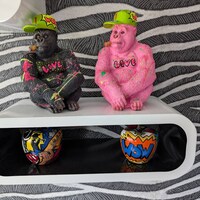 Kintsugi Design Dog Sculpture, VIP Pop Art Statue, Luxury French ...