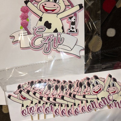Vaca Lola Cake Topper, Vaquita Cake Topper, Cow Cake Topper, Cow Party ...