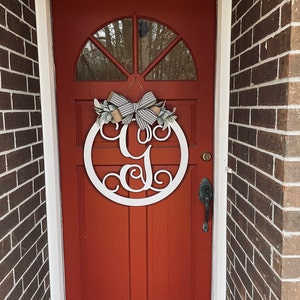 Last Name Door Sign Initial Door Wreath Personalized Front Door Family ...