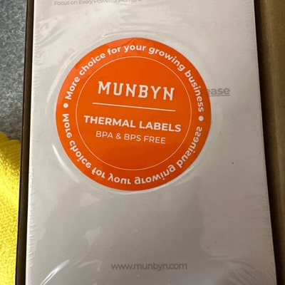 MUNBYN Gold Square Transparent Thermal Labels, Rectangle Fine Glitter ...