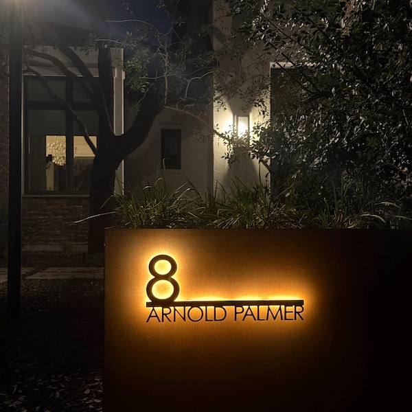 Backlit House Numbers Sign With Color Changing Dimmable LED for Modern ...