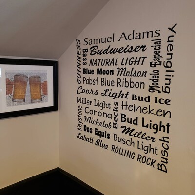 Beer Names Bar Wall Decal Beer Names Bar Decal Beer Wall - Etsy