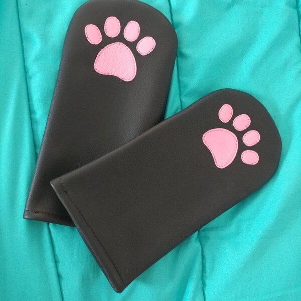 BDSM FIST MITTS, Short Fist Mittens. Leather Fist Mitts With Animal ...