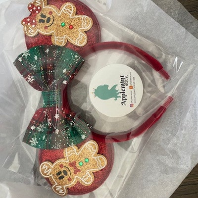 Christmas Gingerbread Mickey Ears, Christmas Minnie Ears, Mouse Ears ...