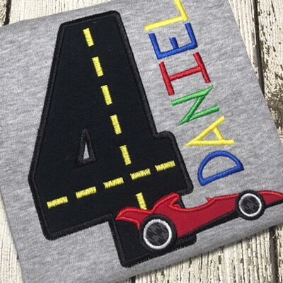 Race Car Applique Machine Embroidery Design Pattern Instant Download ...