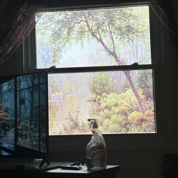 Customized Privacy Windows Film Decorative Forest Creek Painting ...