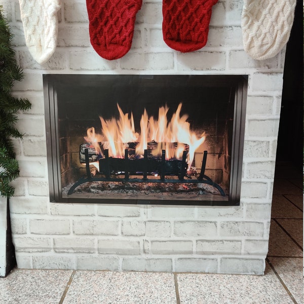 Fireplace Wall Decal: Peel and Stick Mural - Self-adhesive Vinyl - Etsy
