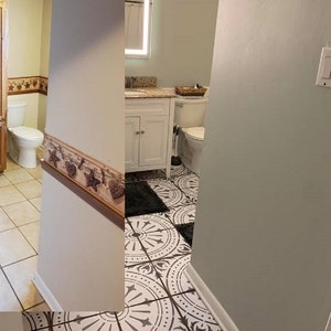 Tile Stickers Tiles for Kitchen/bathroom Back Splash Floor Decals Hand ...