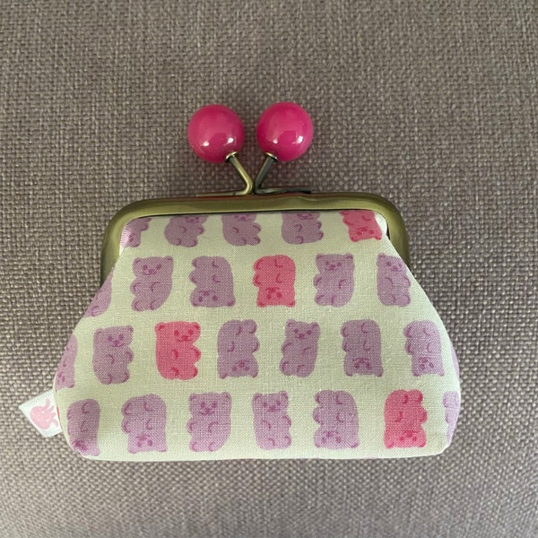 Metal Frame Coin Purse With Color Bobbles - Pearly Dark Orange - Color ...