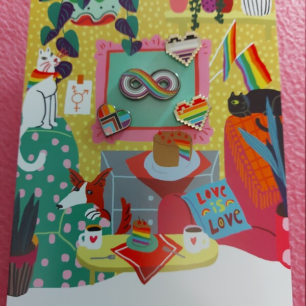 Asexual Pixel Pride Heart Pins — Subtle Flag Badge Love Gift Button ...