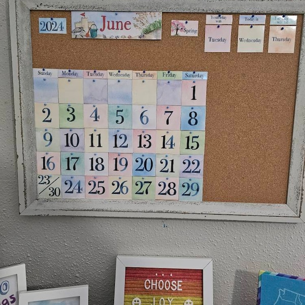 Watercolor Calendar Kit Bundle; Nature Themed Classroom Calendar; Pocket Chart Calendar; Pastel ...