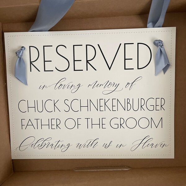 Personalized Memorial Chair Sign for Wedding Ceremony | Your Relative's ...