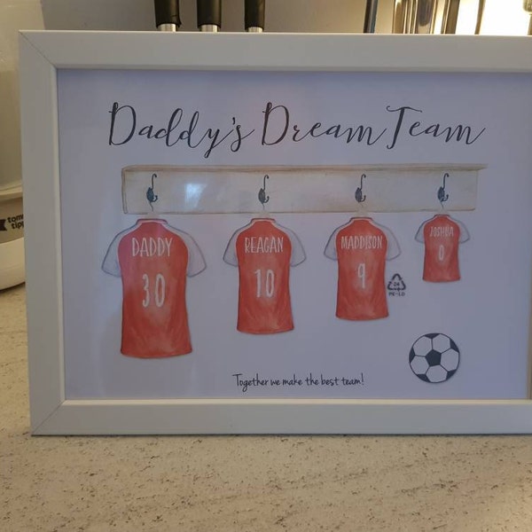 Father’s Day Gift, Football Print, Dads Dream Team, Gifts for Dad ...