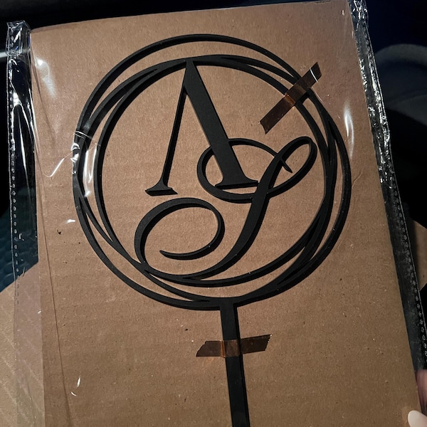 Wedding Logo Cake Topper, Monogram Cake Topper, Mr Mrs Cake Topper ...