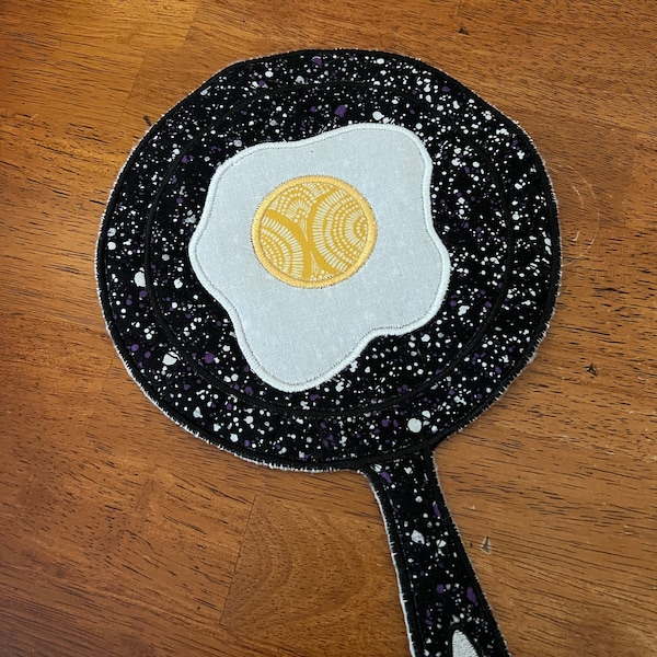 Frying Pan Hot Pad in the Hoop Ith Embroidery Design Pattern - Etsy