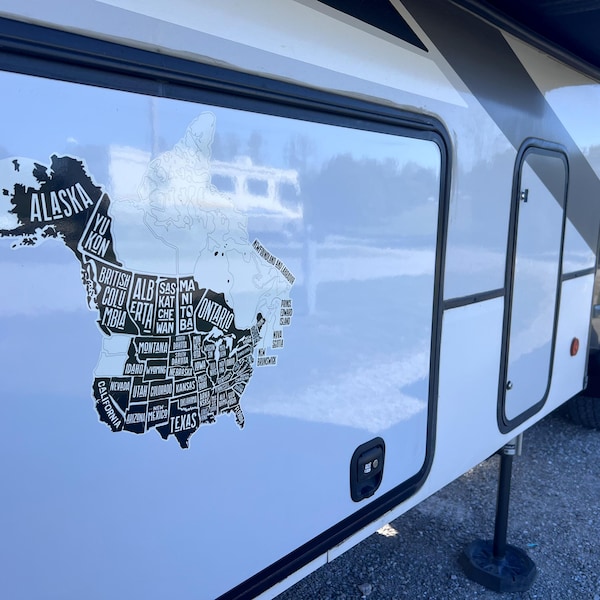 USA Decal - Sticker Travel Map for Rv's and Campers - Etsy