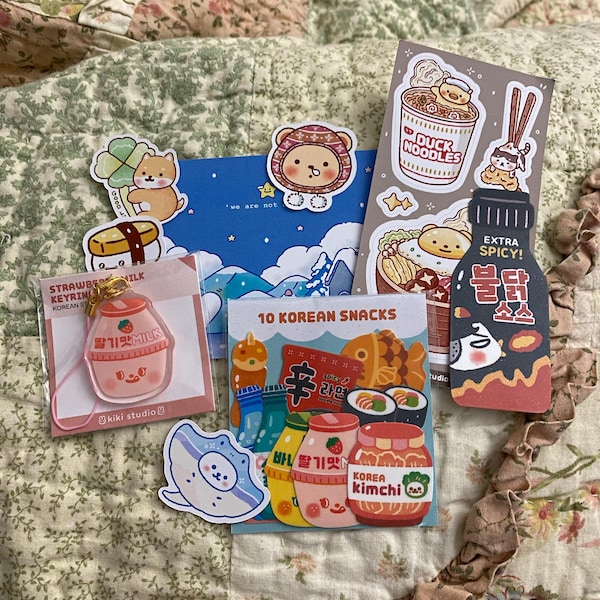10 Korean Snacks Sticker Pack Water Resistant Laminated Die Cut Sticker ...