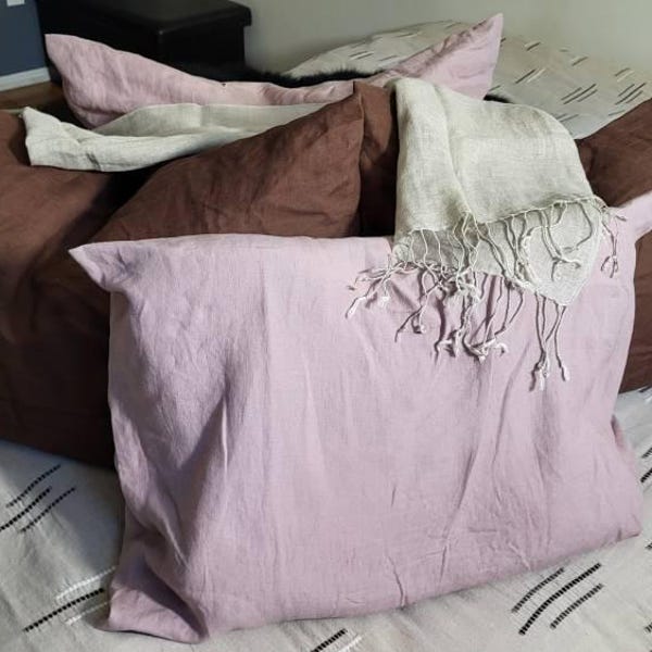 Linen Back Envelope Pillowcase - Linen Pillow Sham - Linen Pillow Case ...