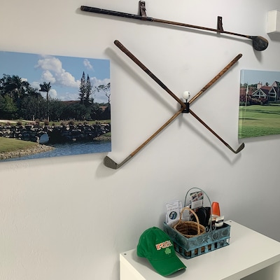 Leather Golf Club Wall Hanger Bracket, Golf Club Holder, Golf Club Rack ...