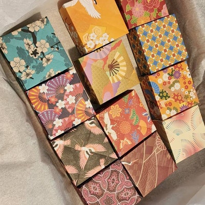 15pc Origami Peace Doves: Sakura Patterns cherry Blossoms 3.5x3.5 Pink ...