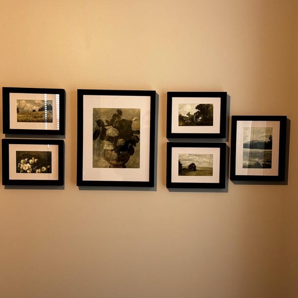 Moody Rustic Gallery Wall Art PRINTABLE Set of 10 Vintage Living Room ...