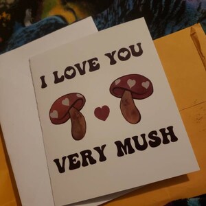 I Love You Very Mush Mushroom Card for Valentines Day - Blank Cards ...