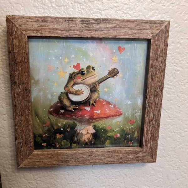 A Toads Tune Print, Cottagecore, Toad Art, Frog Painting, Pastel ...