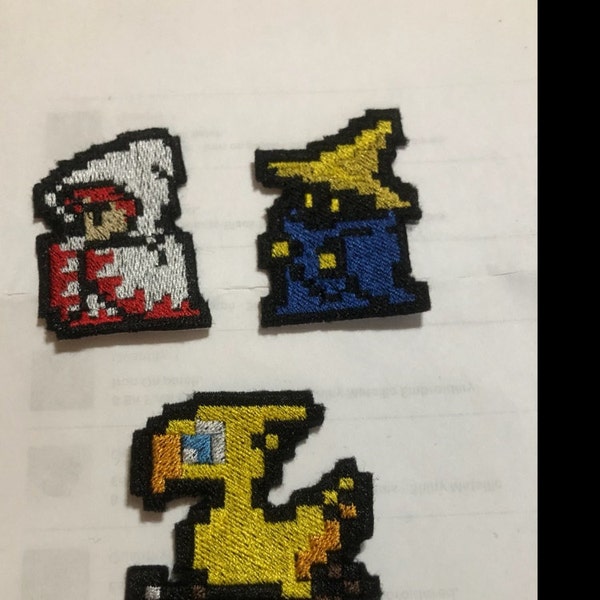 8 Bit Final Fantasy Black Mage Shiny Metallic Embroidery Iron on Patch ...