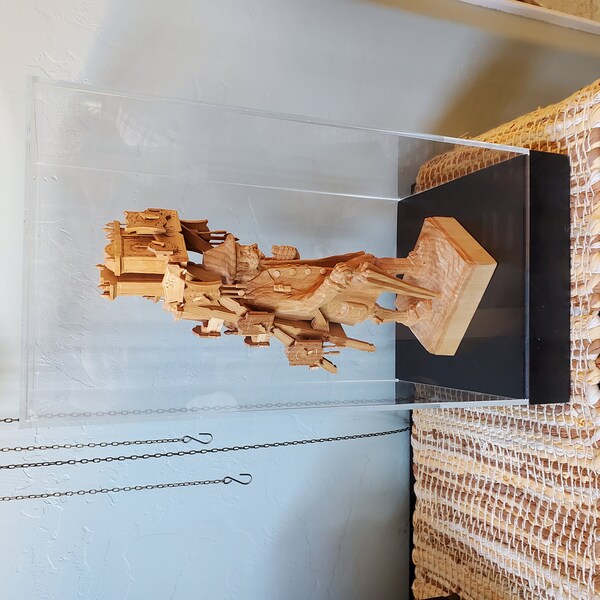 Acrylic Showcase, Display Case, With Black Wooden Base 20 X 20 X 40 Cm ...