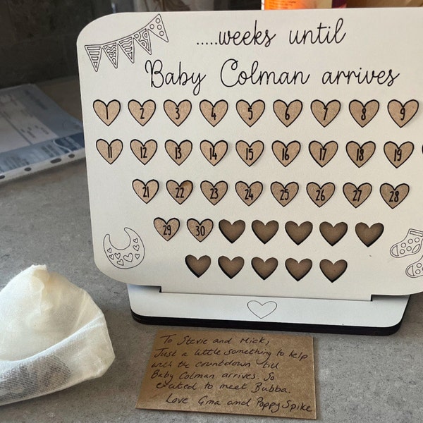 Countdown to Baby Arrival, Pregnancy Gift, Birth Announcement, Due Date Tracker, Baby Shower ...