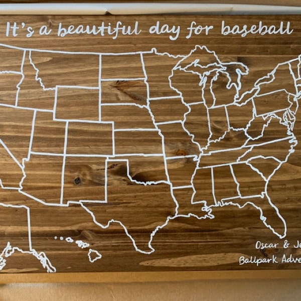 Baseball Travel Map | US Wood Map | USA Travel Map | Personalized | Pin ...