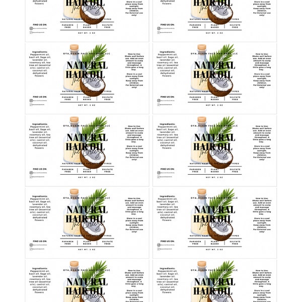 Hair Spray Design Labels, Hair Bottle Spray Label, Hair Care Spray ...